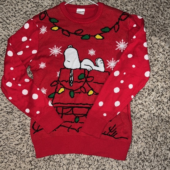 Peanuts | Sweaters | Peanuts Snoopy Christmas Sweater Red White Holiday ...